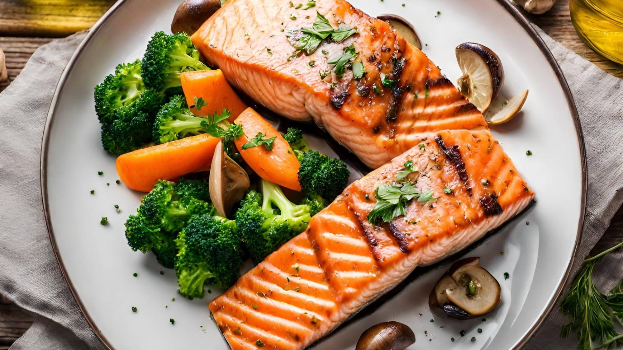 Salmon a la parrilla con verduras: un plato saludable y sabroso que te ...