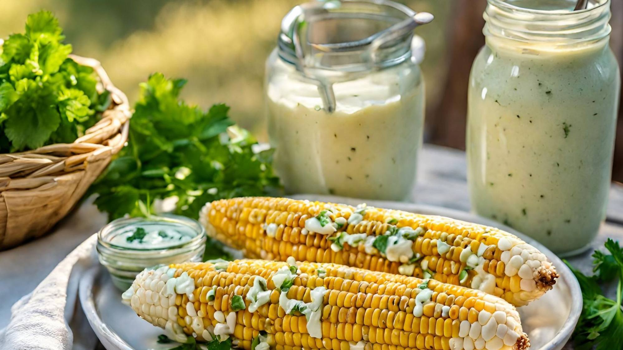 Choclo a la parrilla con queso y Alioli de cilantro - Qué cocinar hoy